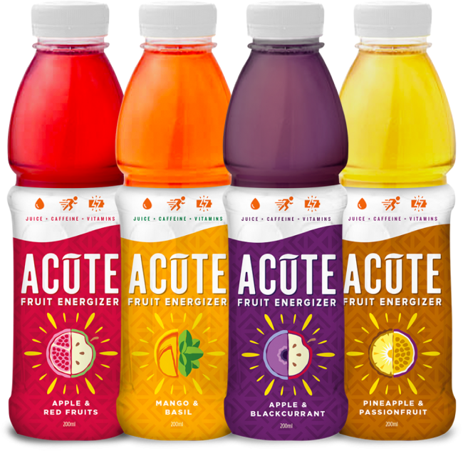 Acute Fruit Energizer - Marque de boissons énergisantes fruitées